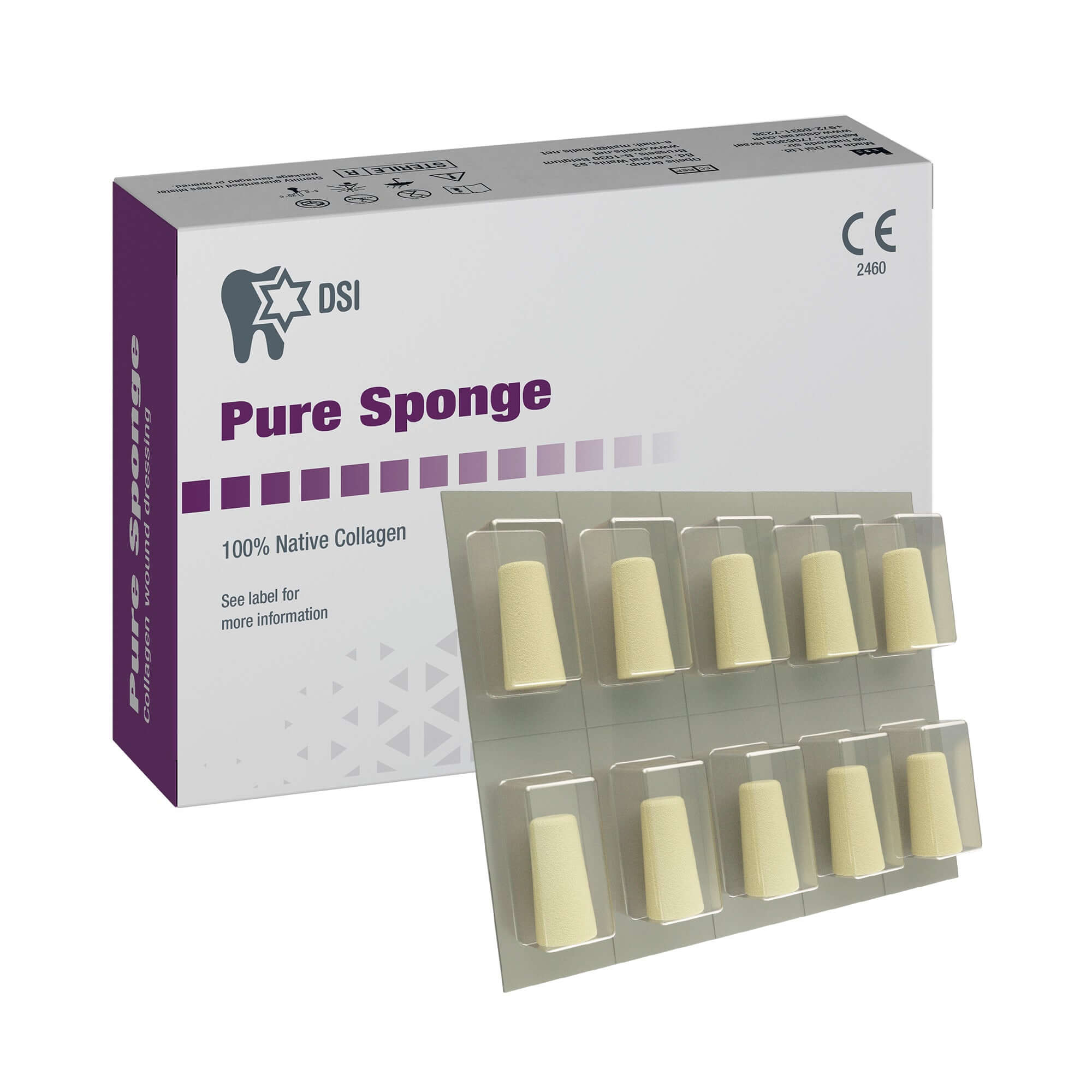 DSI Pure Sponge Sterile Collagen Plug In Individual Blister